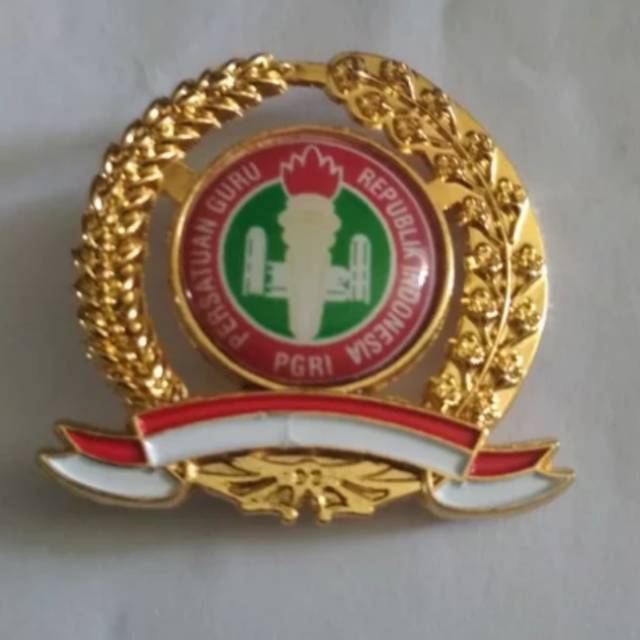 Jual Pin PGRI Guru 4cm Pin Padi Kapas bendera logo PGRI Guru kuningan ...