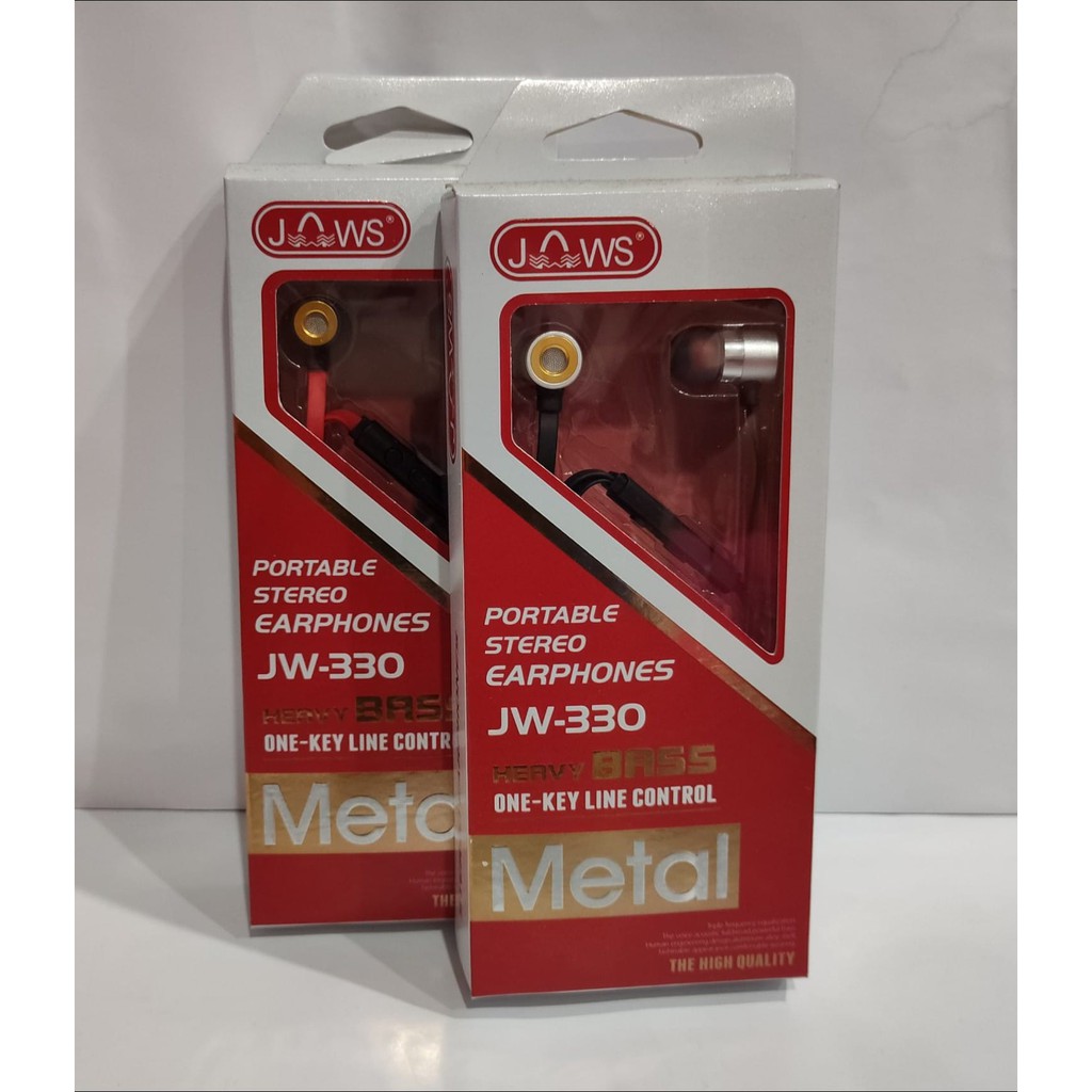 Jual Earphone JAWS JW-330 / Handsfree JAWS JW-330 / Pure Sound / Super Bass | Shopee Indonesia