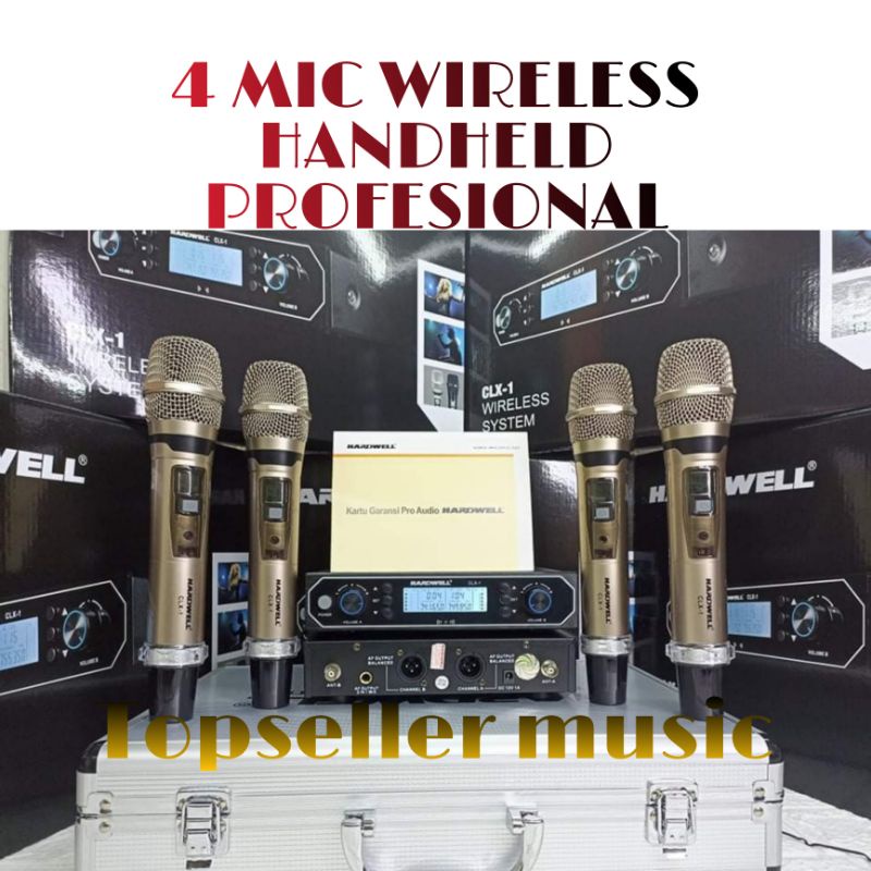 Jual MICROPHONE WIRELESS 4 MIC HANDHELD 4MIC PEGANG2 WIRELESS SYSTEM ...