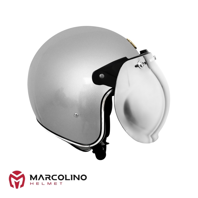 Jual Helm Bogo Retro Marcolino Classic Edition Silver Glossy SNI Bubble ...