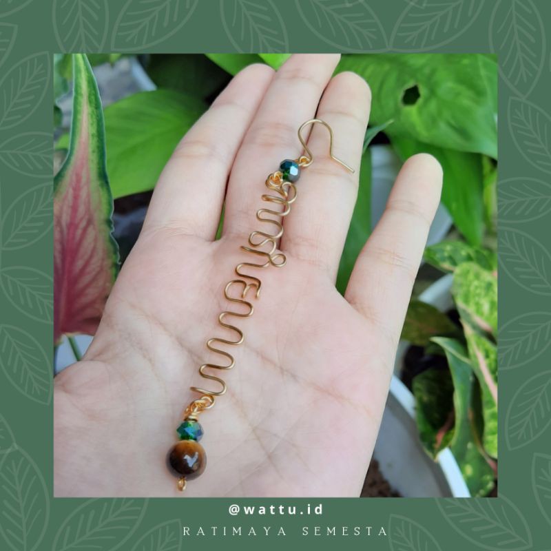 Jual Wattu Anting Joyte Aksara Jawa Golden Tiger Eye Stone | Shopee ...