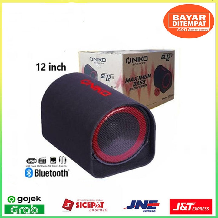 Jual NIKO GL12 FREE MIC Subwoofer Car Speaker 12" Karaoke Bluetooth Usb ...