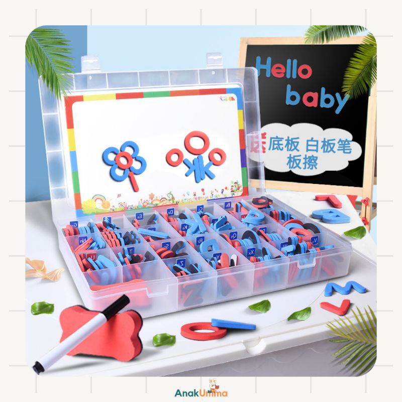 Jual Magnetic Moveable Alphabet 208 pcs letters Papan Tulis Magnet ...
