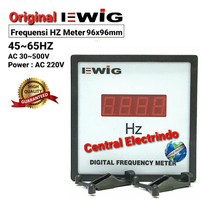 Jual Frekuensi/Frequency HZ Meter Digital 96X96mm 45~65HZ AC 220V EWIG ...