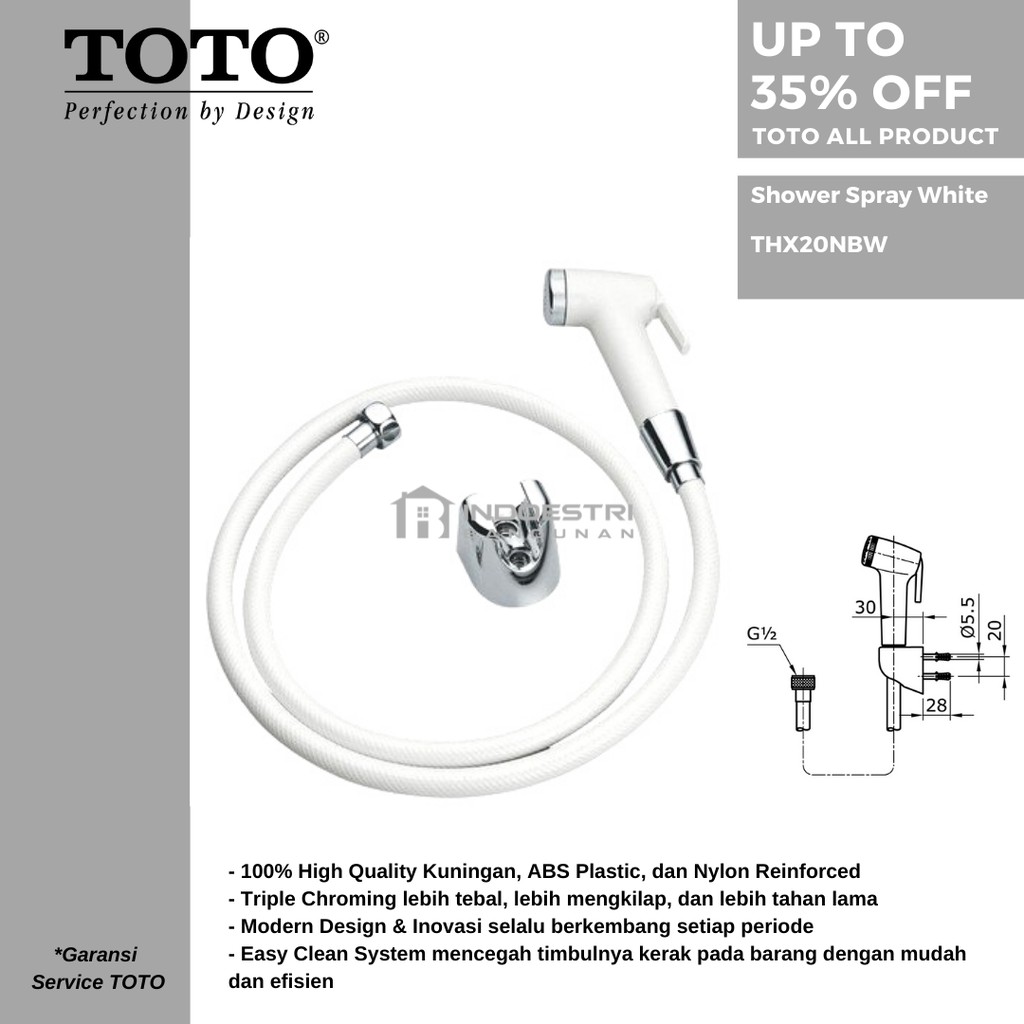 Jual Jet Shower TOTO THX20NBW (White) Shower Spray TOTO | Shopee Indonesia