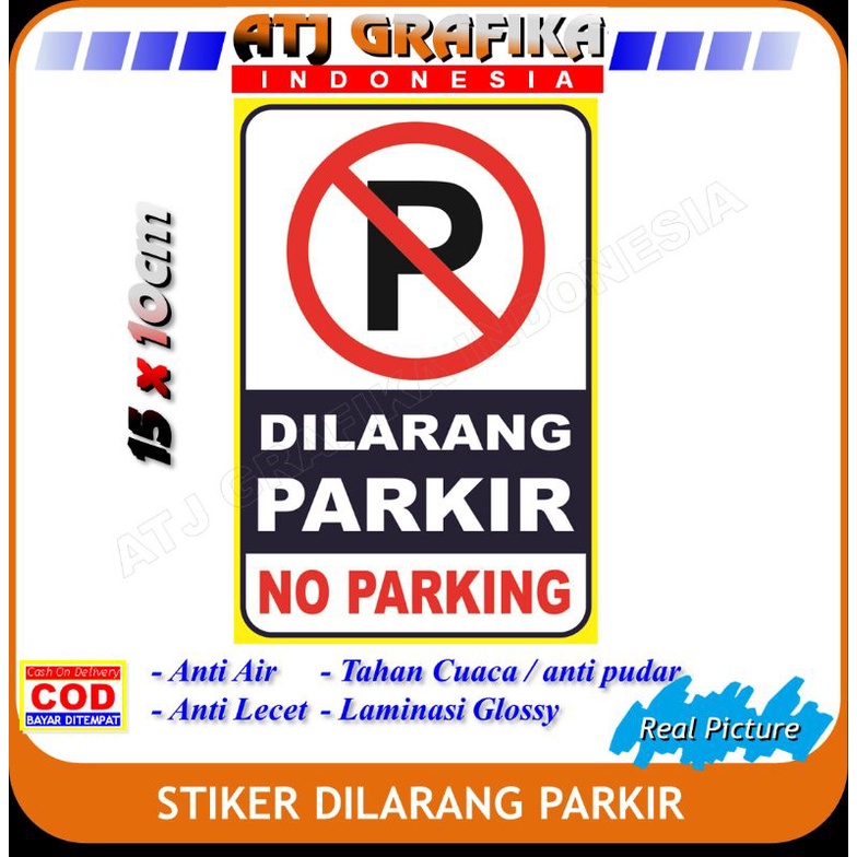 Jual Stiker dilarang parkir sticker No parking kendaraan mobil motor ...