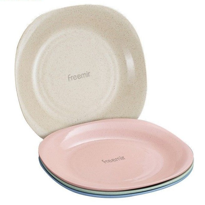 Jual freemir Piring Makan Wheat Straw Oval Plate Warna Warni Set 4 Pcs ...
