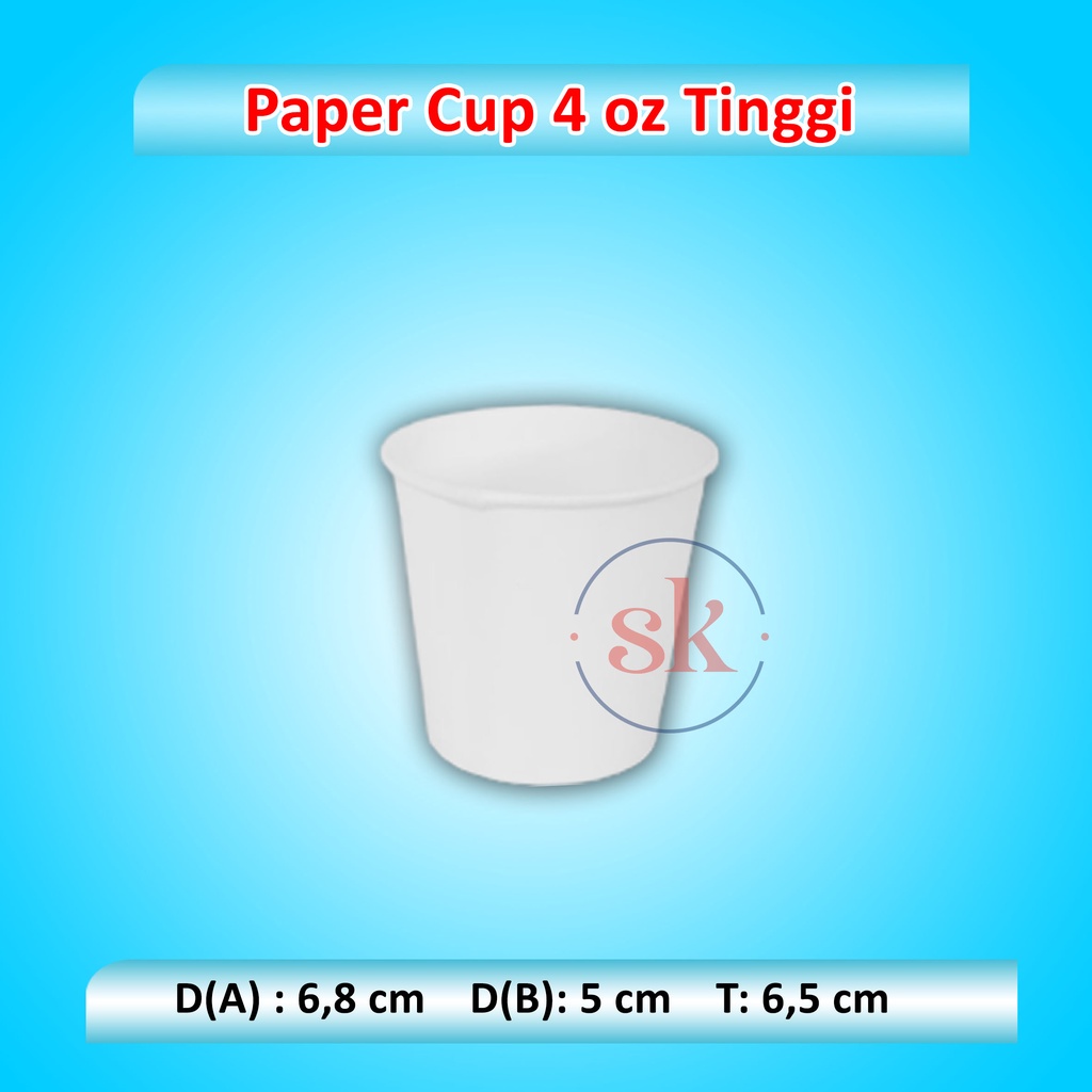 Jual (ISI 50) Paper Cup Gelas Kertas Hot Kopi Espresso Teh Polos Tinggi ...