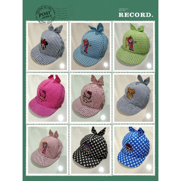 Jual TOPI ANAK PITA KARAKTER KARTUN HELLO KITTY MARSHA MINNIE - TOPI ...