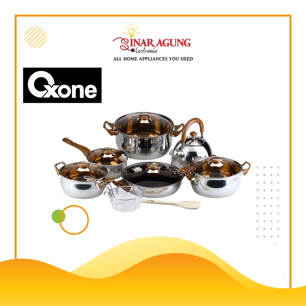 Jual ECO COOKWARE SET PANCI SET OXONE OX933 / OX-933 / OX 933 STAINLESS STEEL14 PIECES GARANSI ...