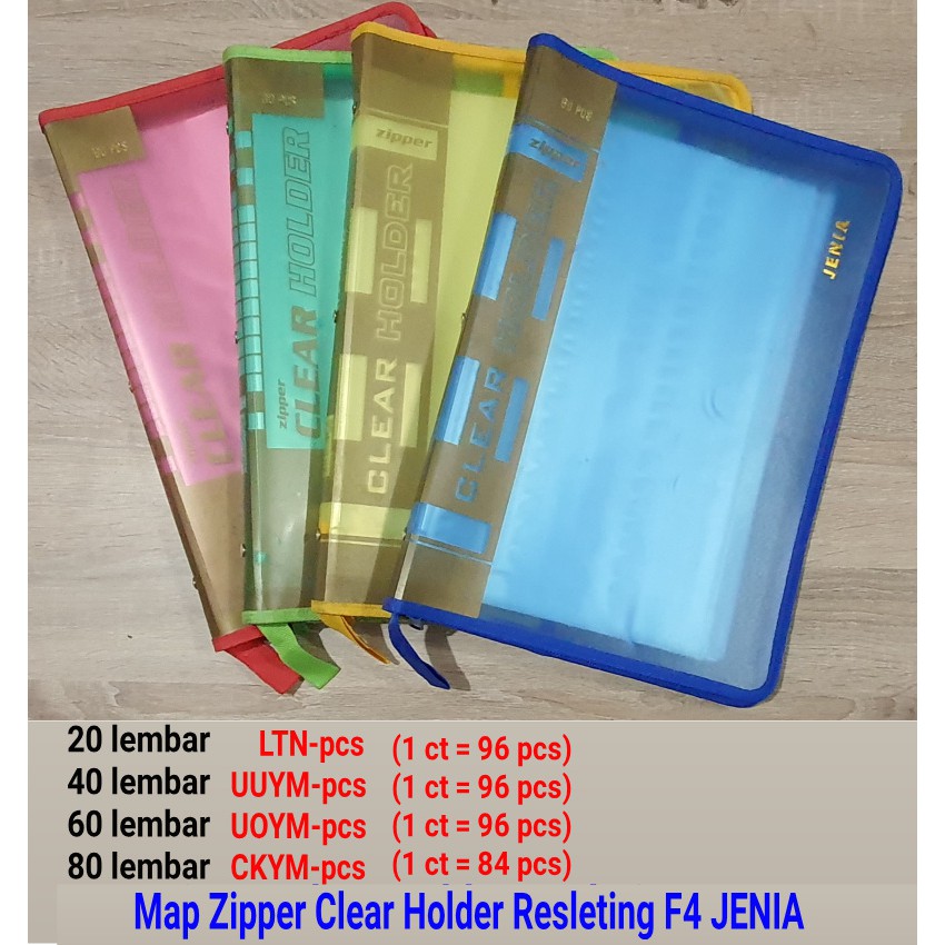 Jual Clear Holder Map Holder dilengkapi Resleting warna transparan size ...