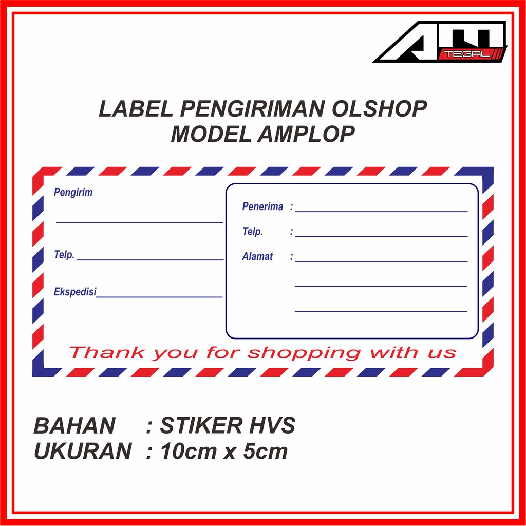 Jual label pengiriman model amplop stiker HVS | Shopee Indonesia
