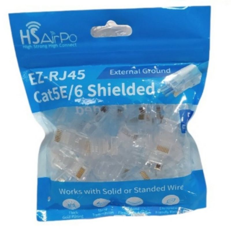 Jual Konektor RJ45 anti gagal HS AirPo RJ45 HSAirPo isi 50 pcs | Shopee ...