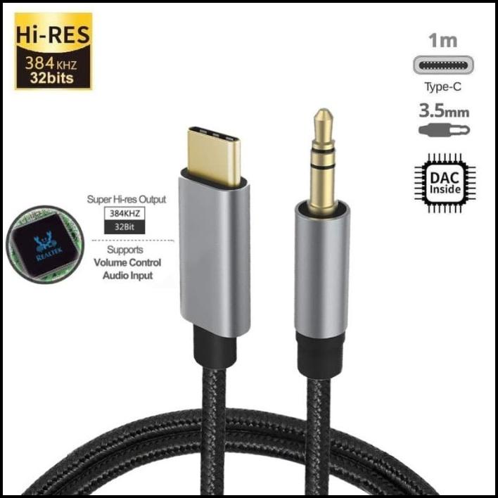 Jual Hifi 32Bit Dac Hi-Res Type C To 3.5Mm Headphone Car Aux Audio ...