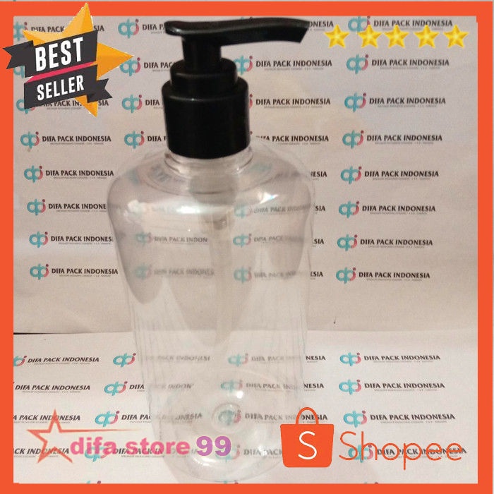 Jual Botol PET 500ml pump lotion hitam body nat ( Paket isi 10 pcs ...