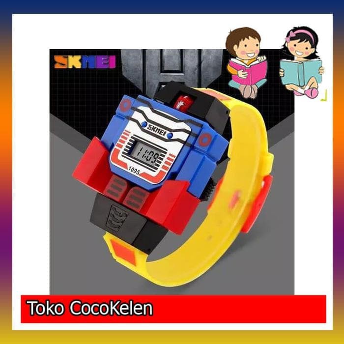 Jual JAM TANGAN ANAK SKMEI 1095 ROBOT TRANSFORMERS LED DIGITAL CHILDREN ...