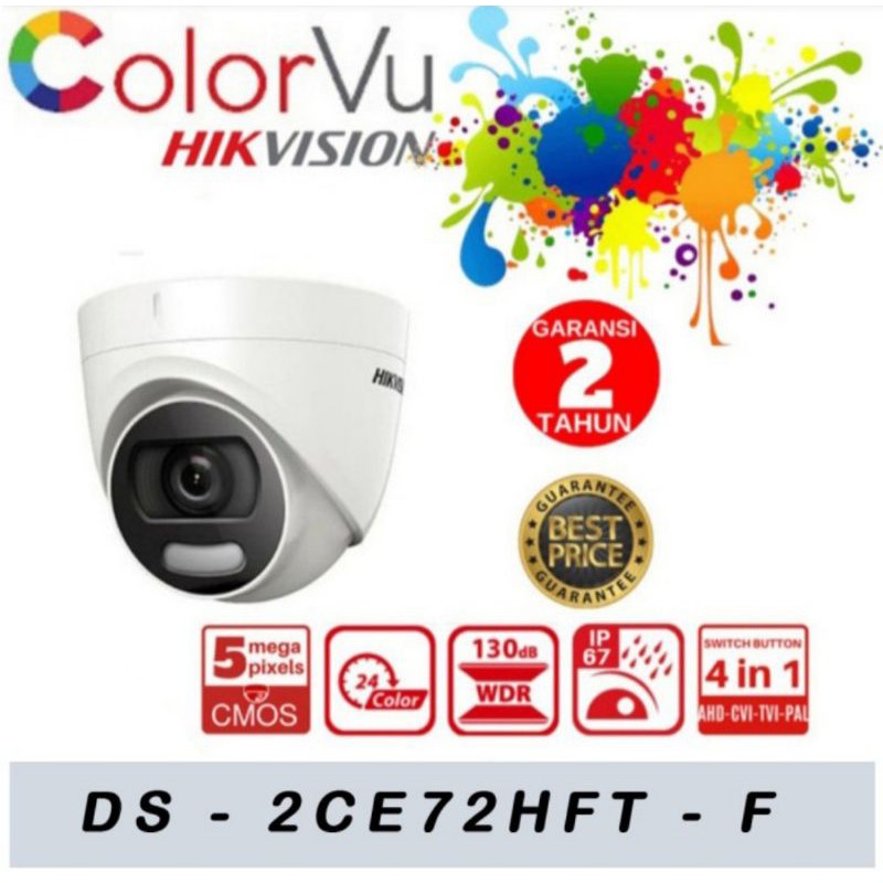 Jual Hikvision 5MP DS-2CE72HFT-F - CCTV Camera ColourVu up to 20m ...