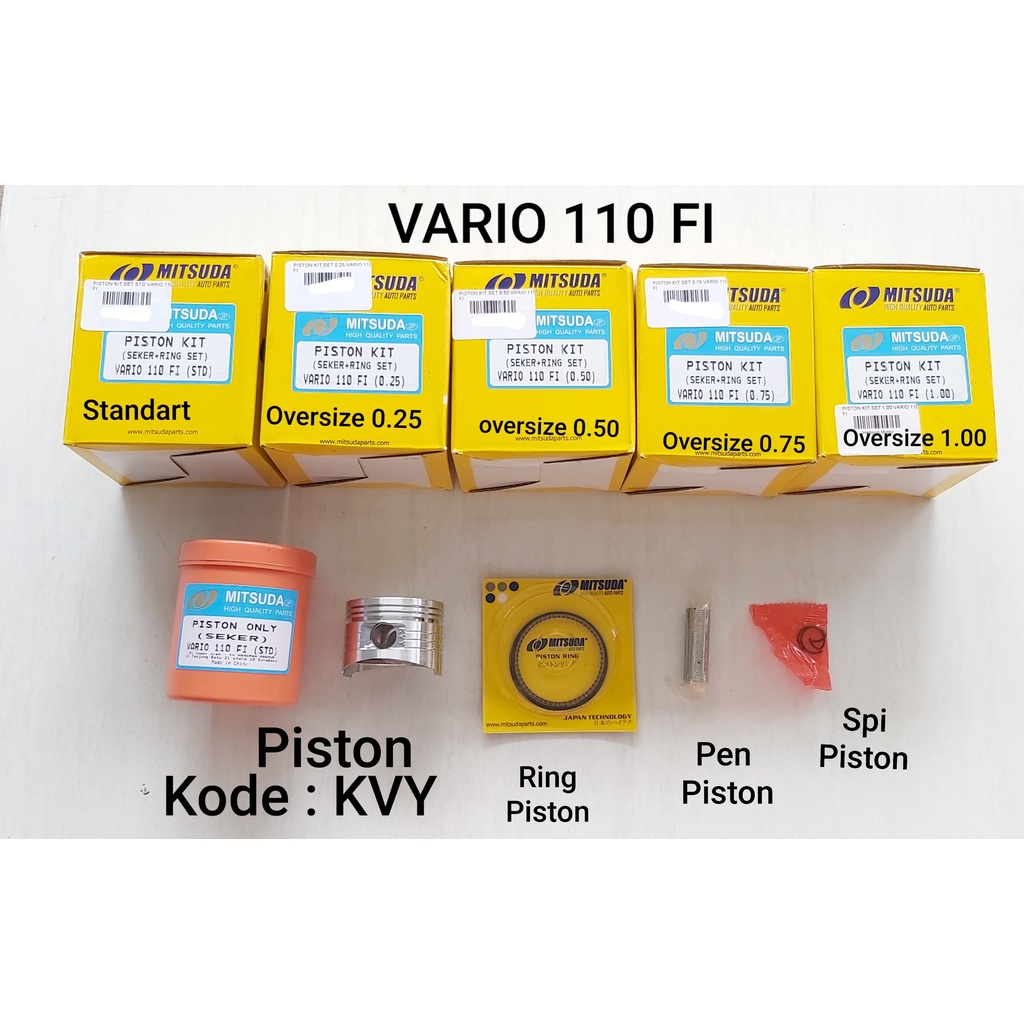 Jual Piston KIT Vario 110 FI ( KVY) / Seher dan Ring Mitsuda VARIO 110 ...