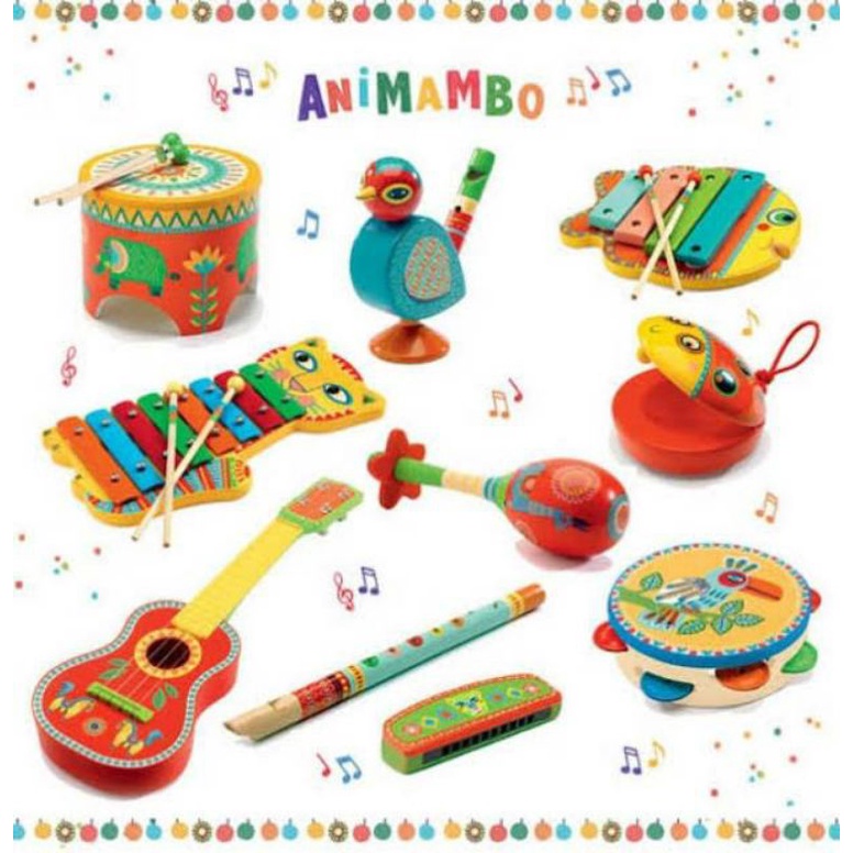 Jual DJECO Animambo Castanet Musical Instrument Baby Kids Wooden Musik ...