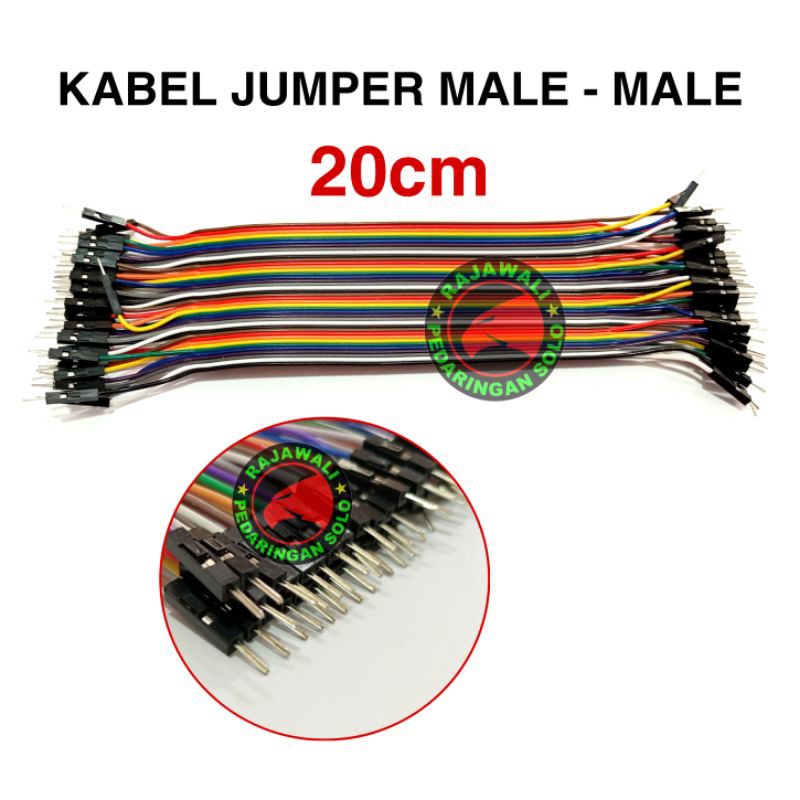 Jual KABEL JUMPER DUPONT 20cm MALE MALE ARDUINO BREADBOARD | Shopee ...