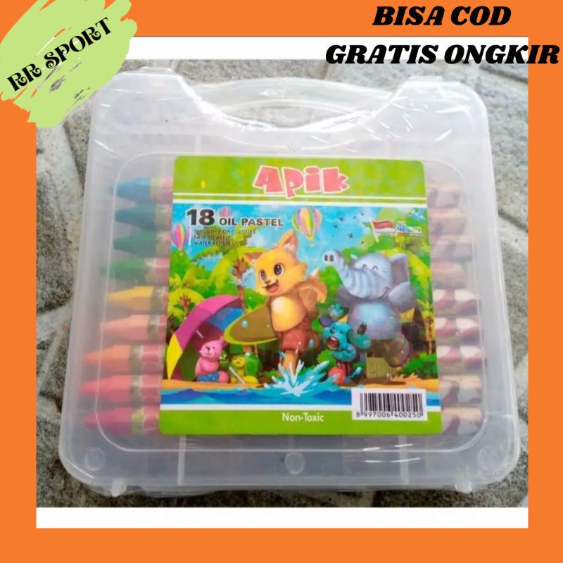 Jual Crayon Mewarnai Apik 18 / Crayon Warna Mewarnai / Oil Pastel ...