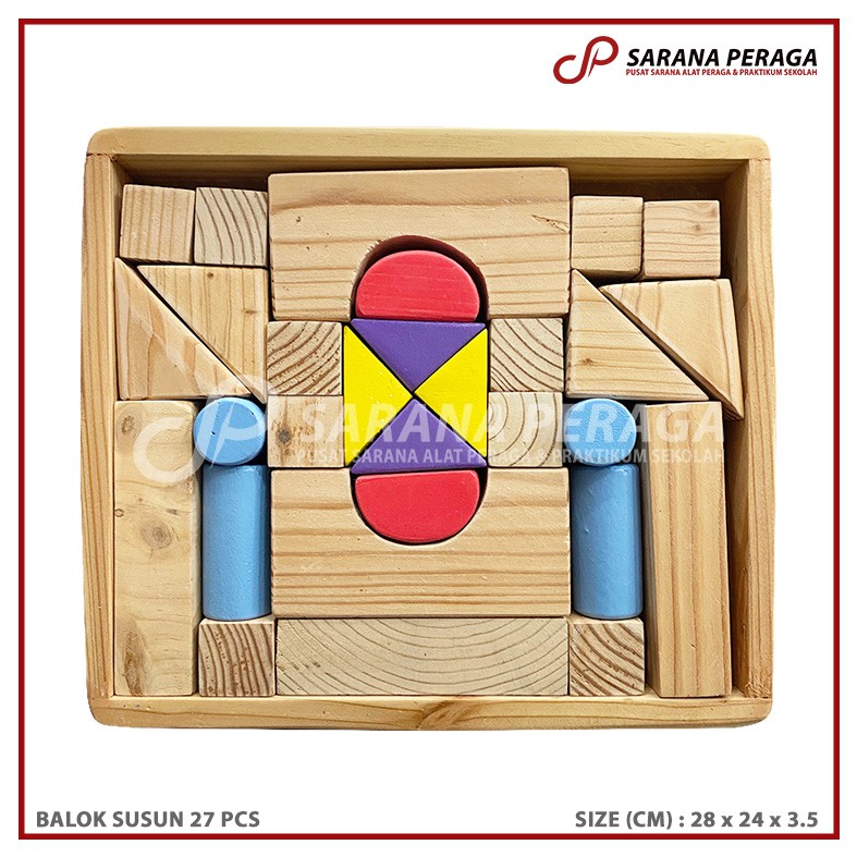 Jual SaranaPeraga - Balok Susun Natural / Balok Susun Warna 26 Pcs ...