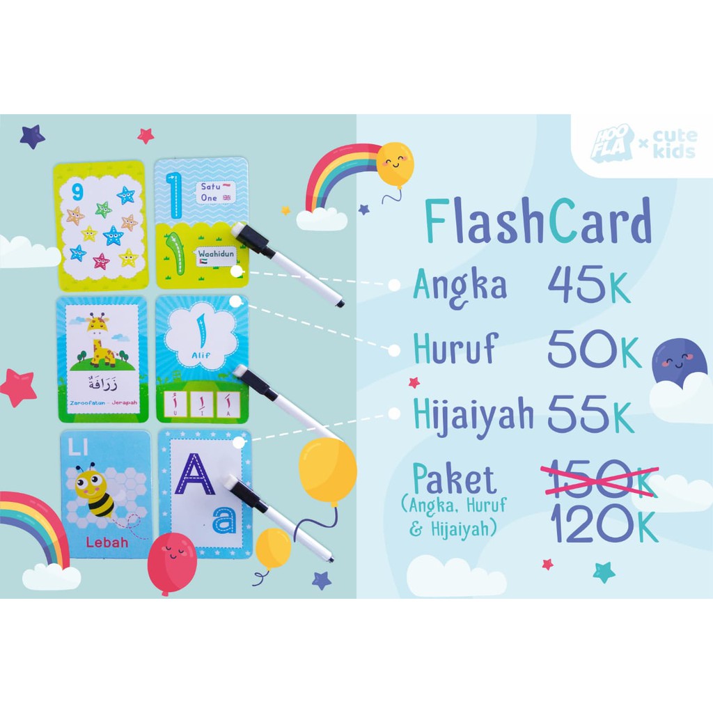 Jual PRE-WRITING FLASH CARD : ANGKA, HURUF ALPHABET, DAN HIJAIYAH ...