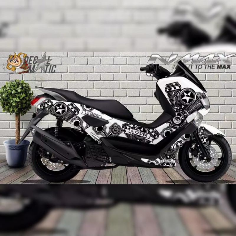 Jual Stiker Decal Nmax Lama Fullbody Caltex Putih hitam | Shopee Indonesia