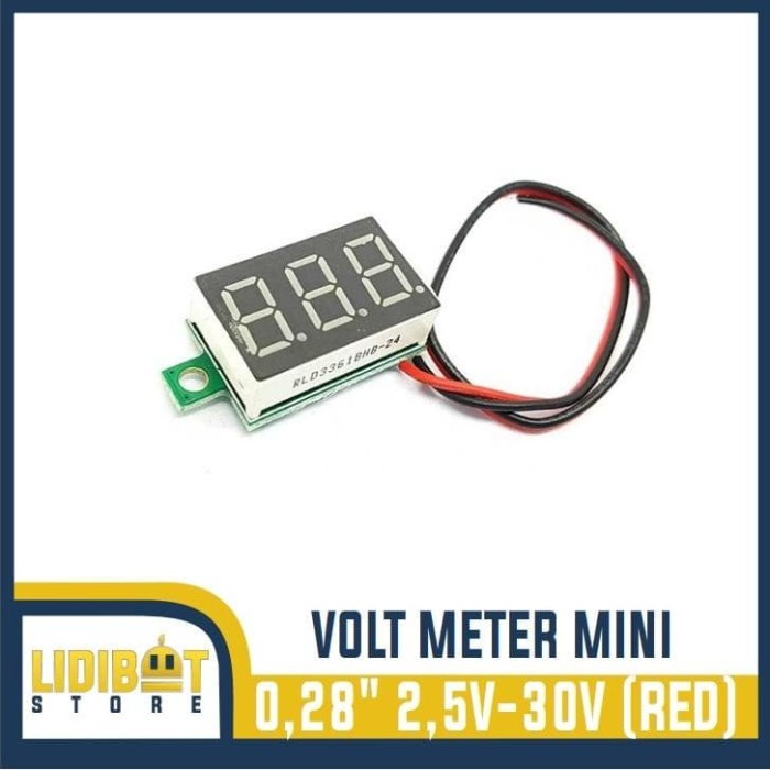 Jual Volt Meter mini 0,28" 2,5V-30V (RED) | Shopee Indonesia