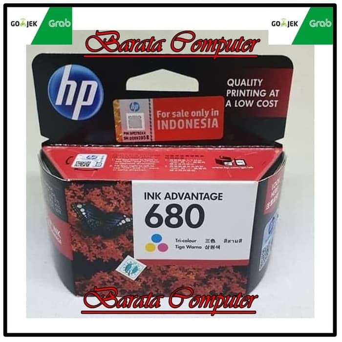 Jual Tinta HP 680 Black & Color Original 100% Cartridge Printer HP 680C ...
