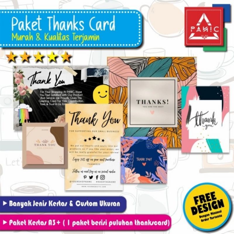 Jual Cetak Thankscard Custom | Thankyou Card | Kartu Ucapan | Giftcard ...