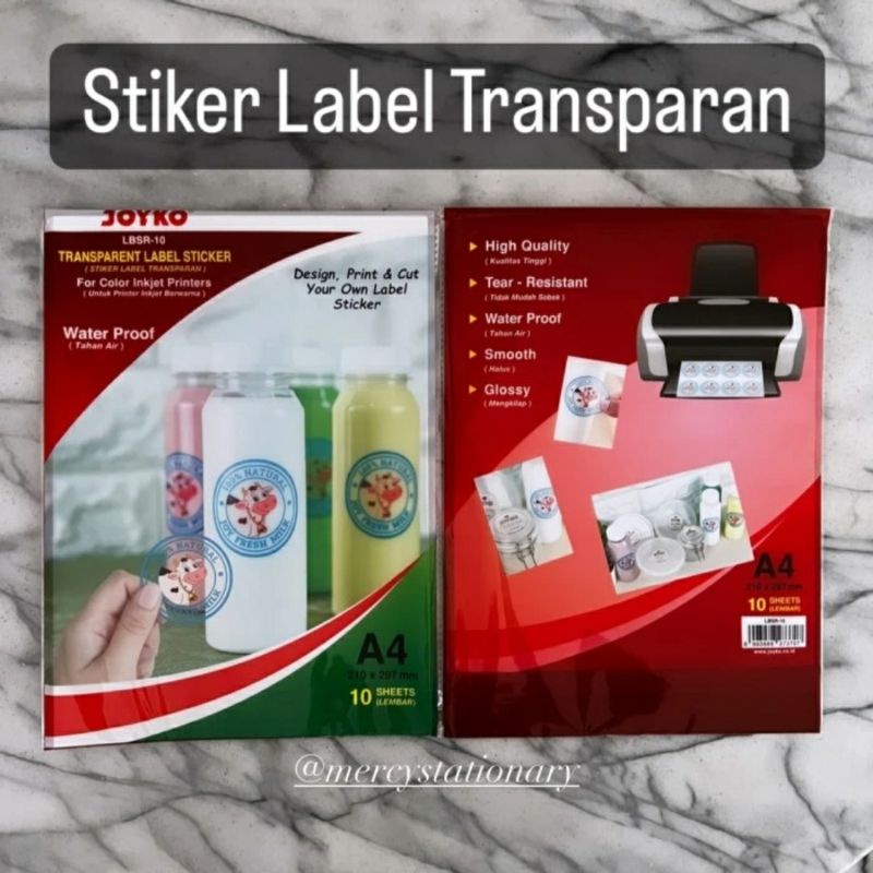 Jual Label Stiker Transparan Transparent Sticker | Shopee Indonesia