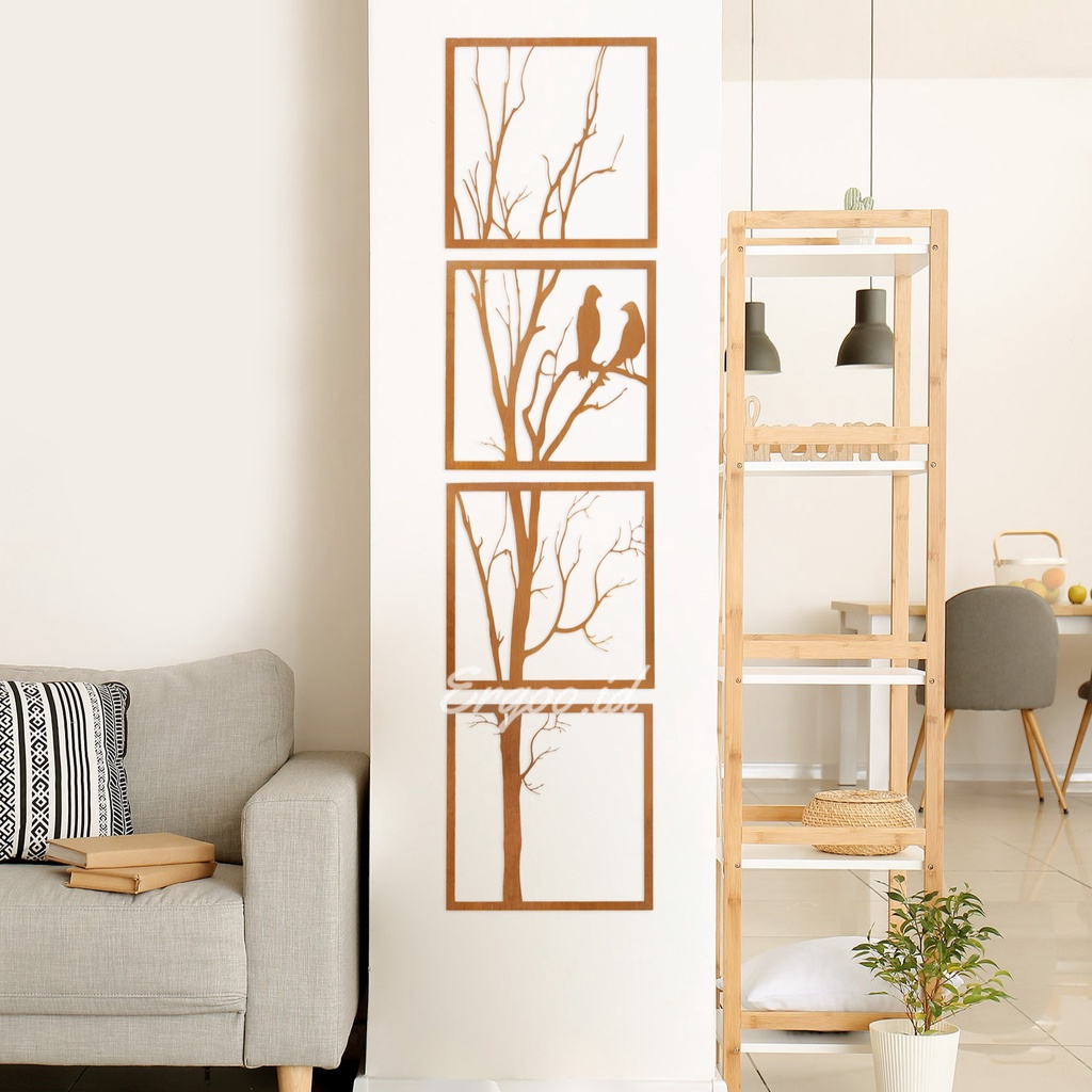 Jual ERGOO Hiasan Dinding Minimalis Motif Ranting Kayu dan Burung ...