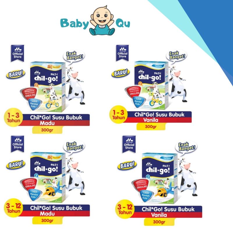 Jual MORINAGA CHILGO Powder Susu Bubuk 1+ 3+ 300 gr BabyQu | Shopee ...