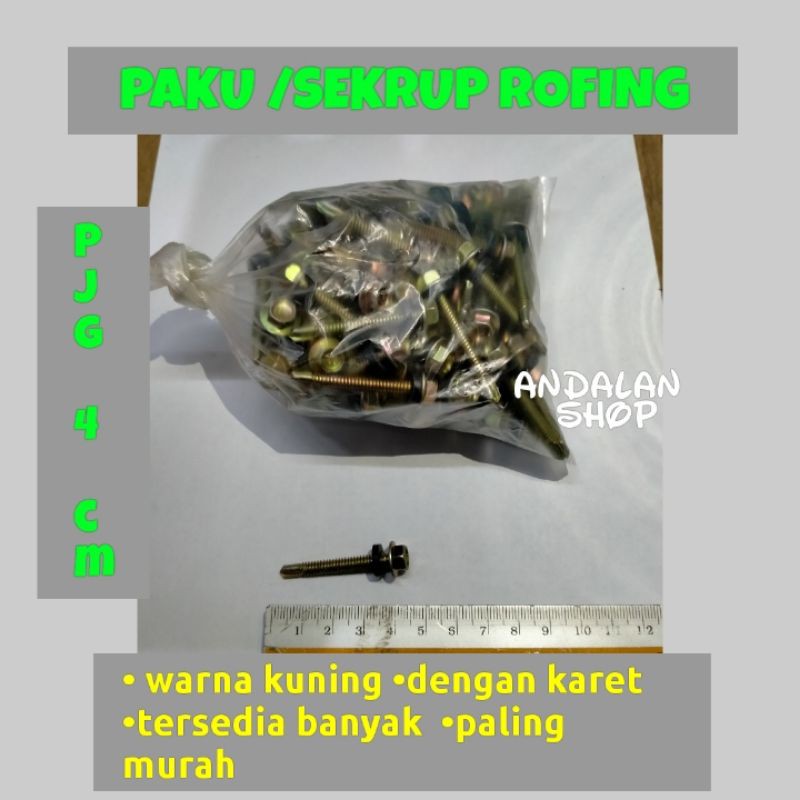 Jual Baut rofing 4cm/ paku rofing 4cm/ sekrup rofing 4cm | Shopee Indonesia