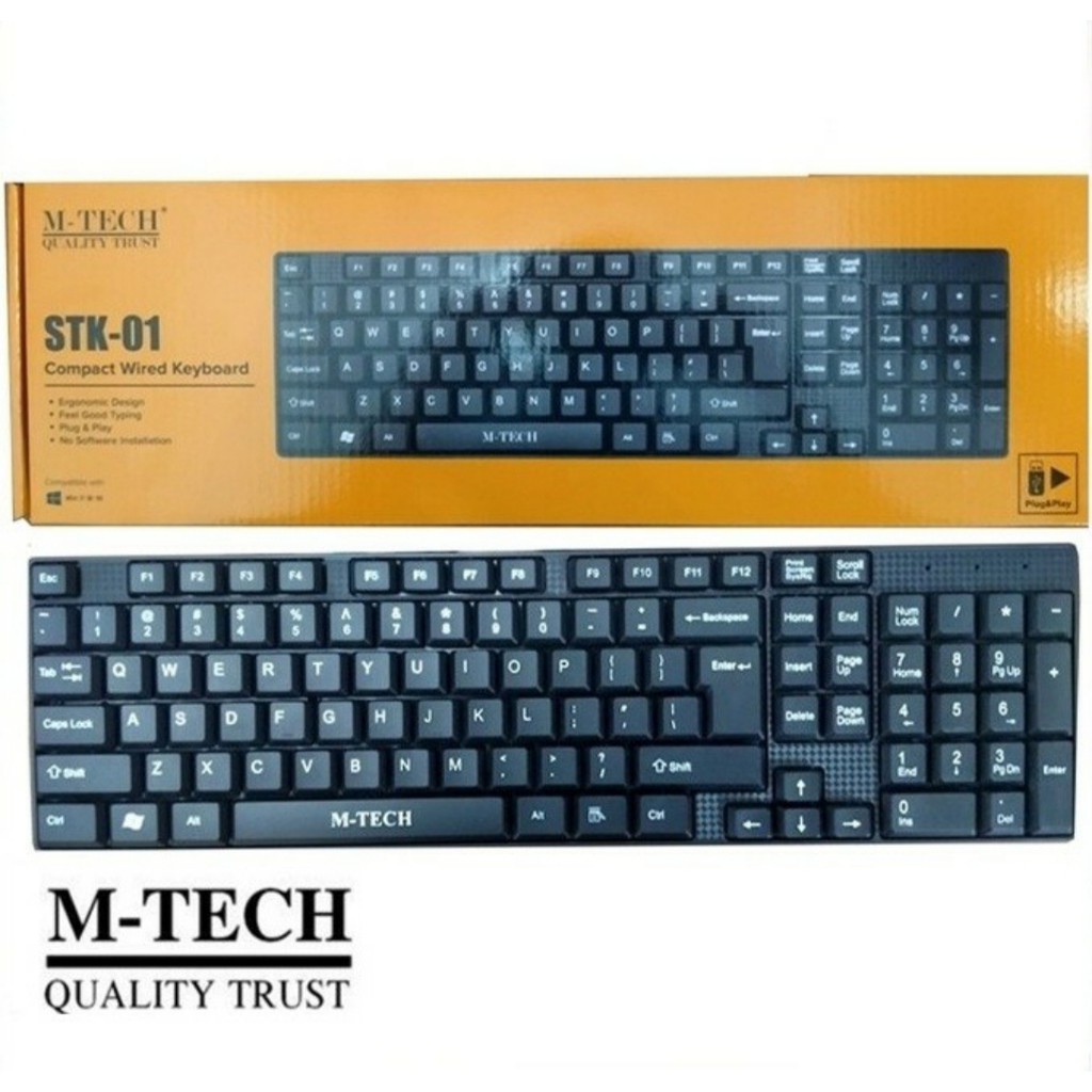 Jual Keyboard USB Standar M-Tech STK-01 - Keyboard USB External untuk ...