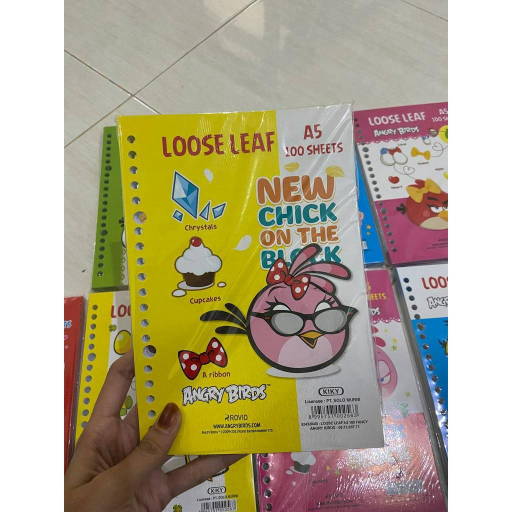 Jual Kiky Loose Leaf Fancy Angry bird 100 lembar / Isi Binder | Shopee ...
