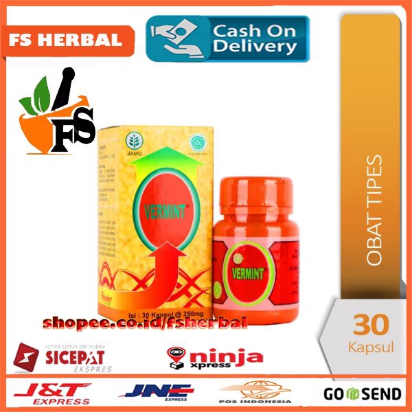 Jual Vermint Kapsul Cacing Kering 250 mg - 30 kapsul Obat Tipus, Demam ...