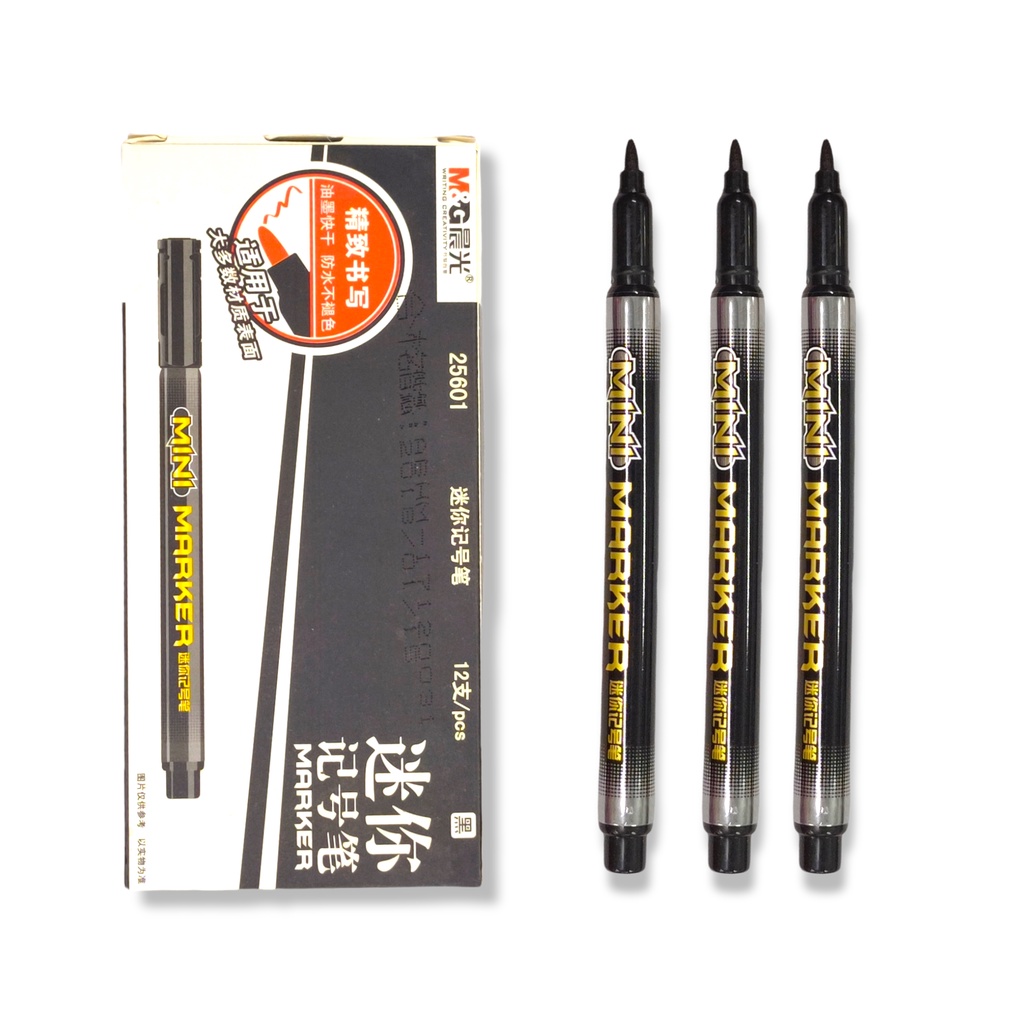 Jual Marker Mini M&G Spidol Whiteboard Mini Tinta Hitam #25601 - Satuan ...