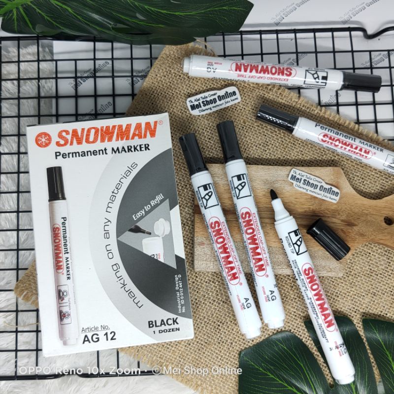Jual Spidol Snowman Permanent AG-12 | Shopee Indonesia