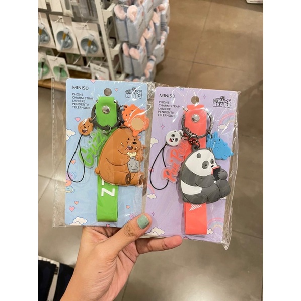Jual WE BARE BEARS COLLECTION PHONE CHARM STRAP MINISO | Shopee Indonesia