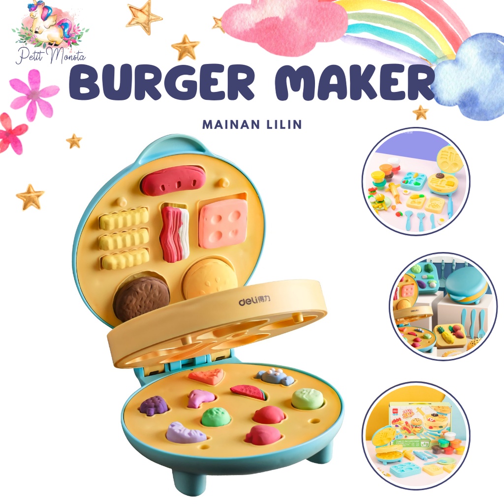 Jual DELI Burger Maker - Mainan Plastik Lilin - Pretend Play Edukasi ...