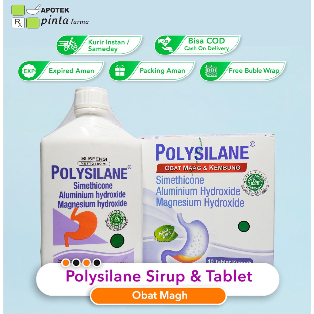 Jual Polysilane Sirup / Polysilane Tablet Obat maag dan Kembung ...