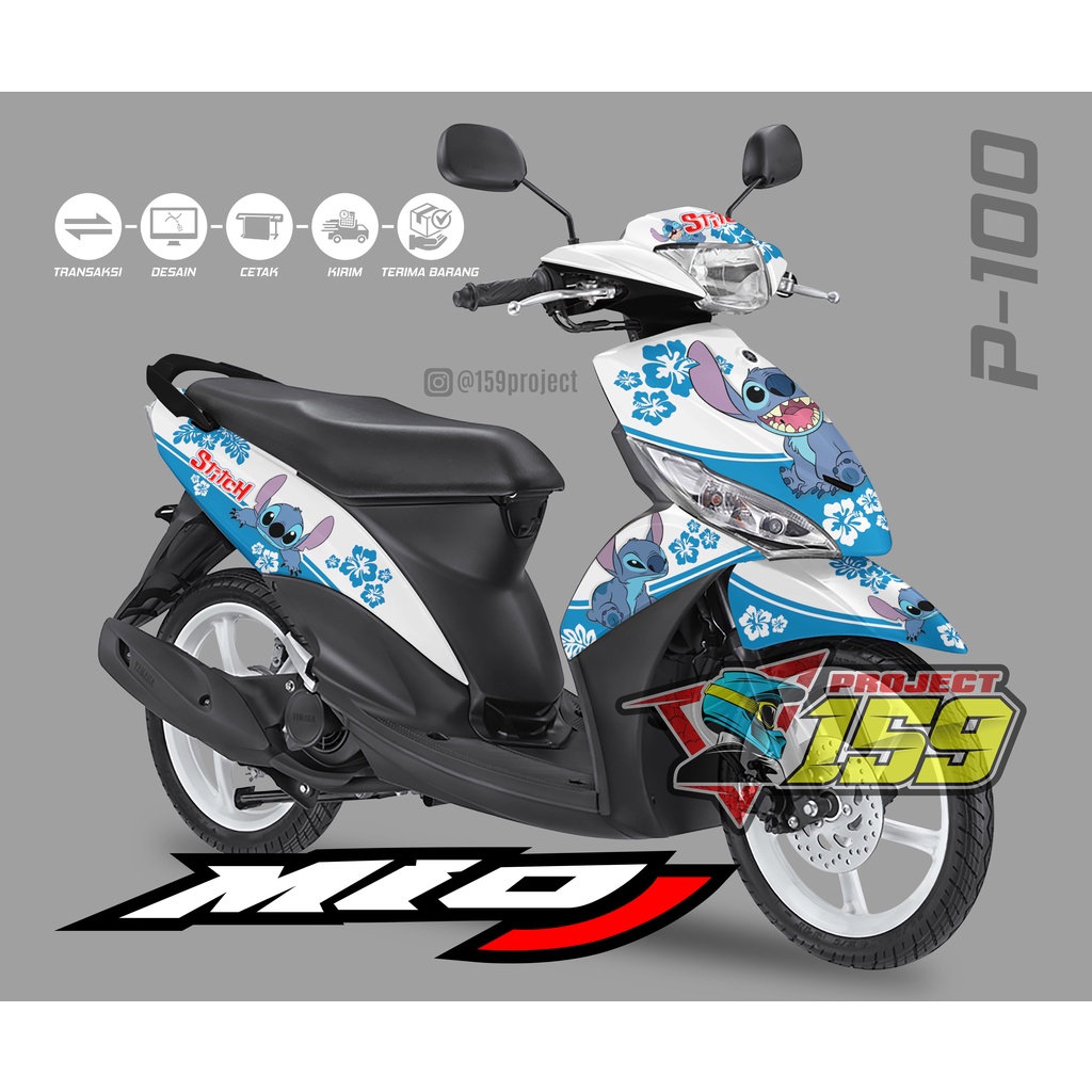 Jual Sticker Decal Mio J - Project 100 Stitch Livery | Shopee Indonesia