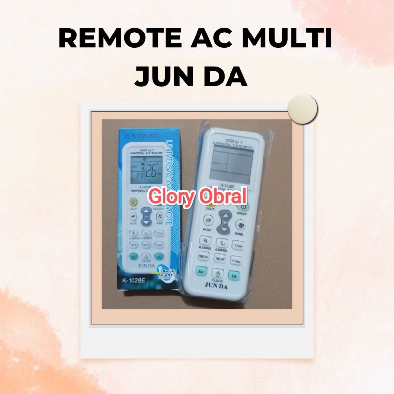 Jual Obral Remot AC Universal JUN DA / Remot Ac multifungsi Original ...