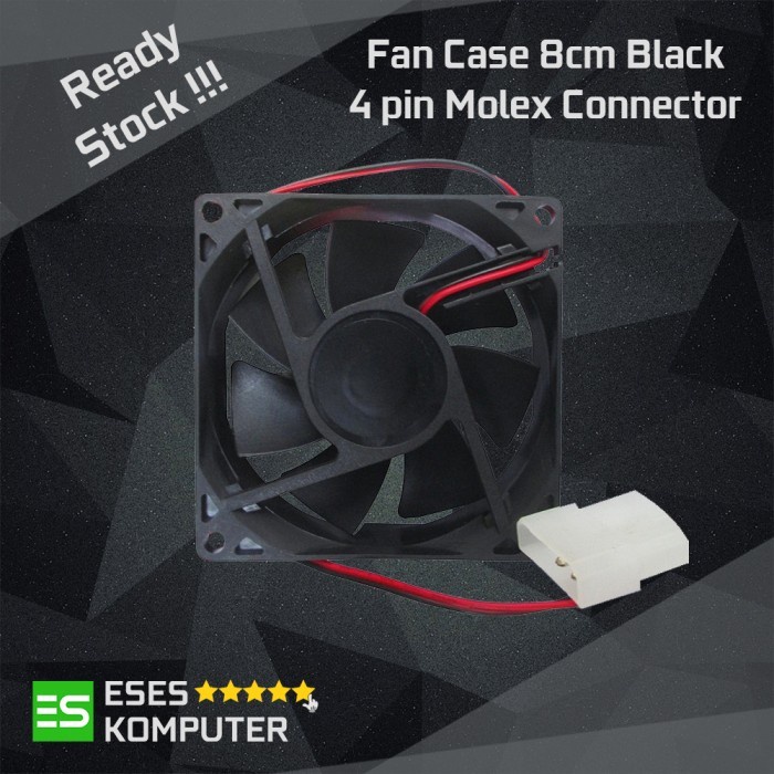 Jual Fan Case 8CM Black / Fan Casing 80mm - Konektor 4pin Molex ...