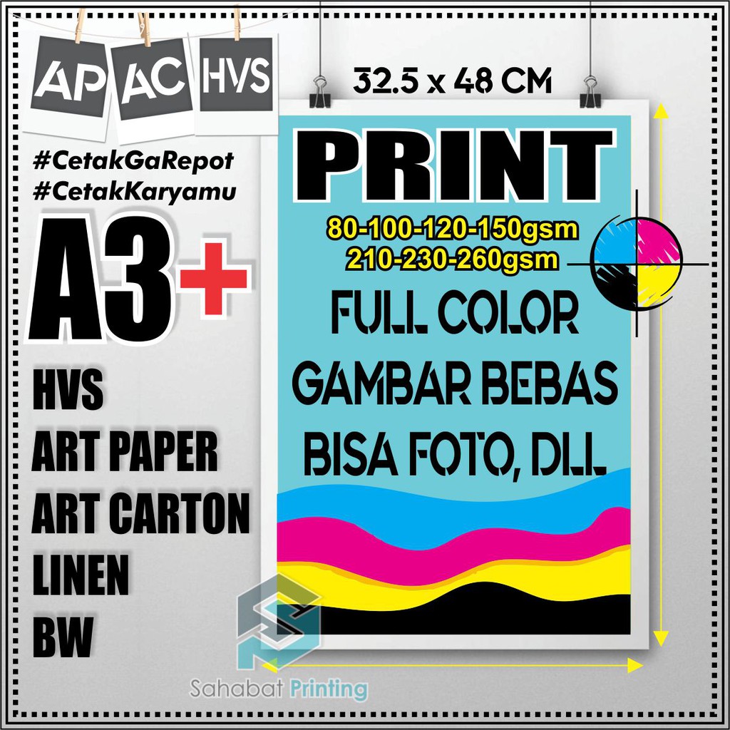 Jual CETAK PRINT A3 + FULL COLOR, ART KARTON, ART PAPER, HVS, GAMBAR ...