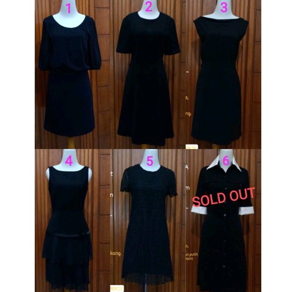 Jual 16. Dress Warna Hitam LD:88cm | Shopee Indonesia
