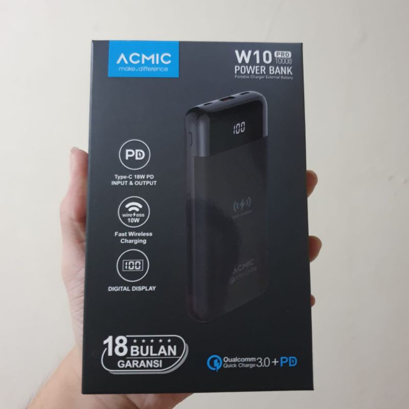 Jual ACMIC W10PRO Gen2 10000mAh Powerbank Fast Wireless Charging Quick Charge Power Bank ACMIC ...