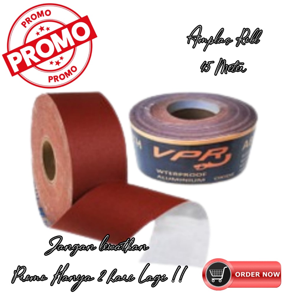 Jual Kertas Amplas Penghalus Besi Kayu Roll Merah Kasar Halus Grit 60 ...